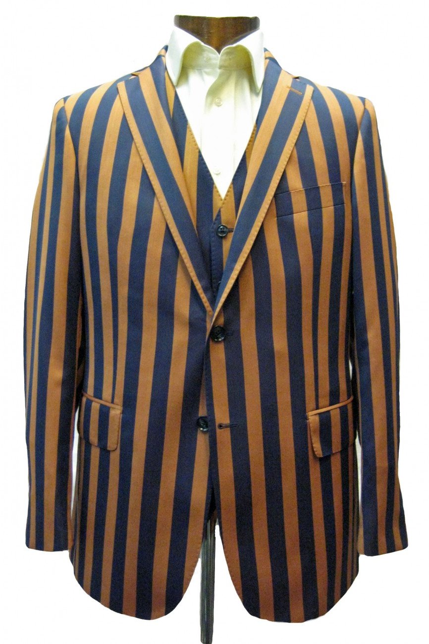 Wide striped suit | three piece bright striped suit | made to measure ...