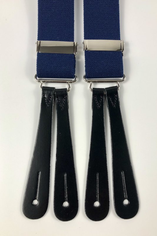 Wide button braces with leather ends
